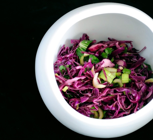 Bok Choy & Red Cabbage Slaw