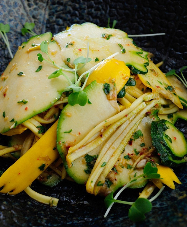 Squash Salad with Soy Ginger Dressing